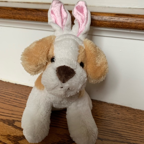 Dan Dee | Toys | Dan Dee Dog Tan White Plush 7 With Pink Bunny Rabbit ...